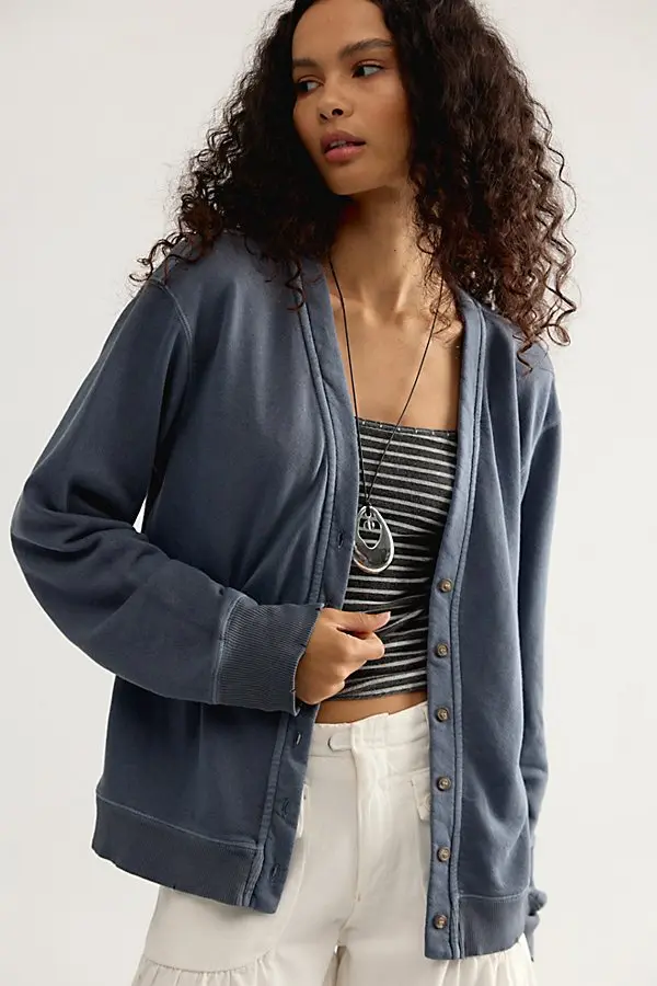 Free People Take It Easy Cardigan - Deeper Iris