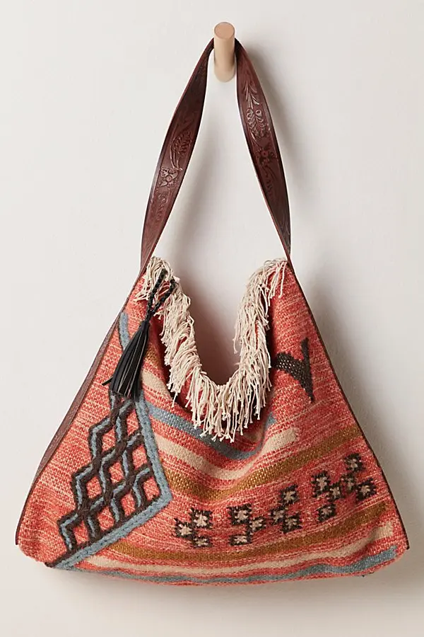 Free People Whimsy Rug Slouchy Tote Bag