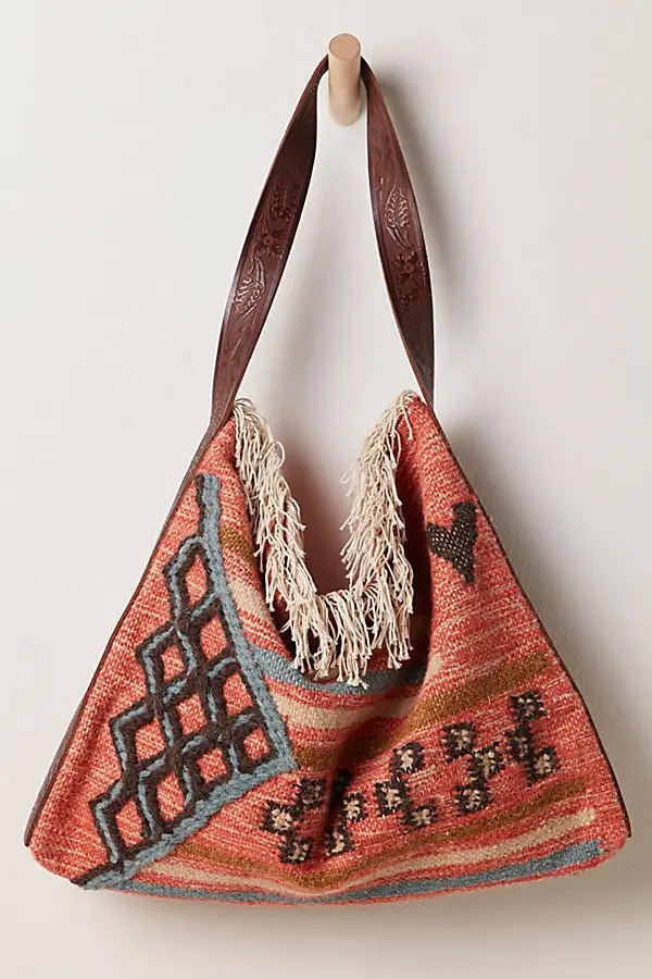 Free People Whimsy Rug Slouchy Tote Bag