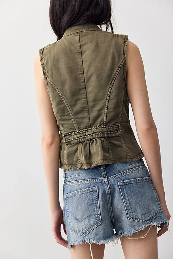 We The Free Double Take Crossover Denim Shorts