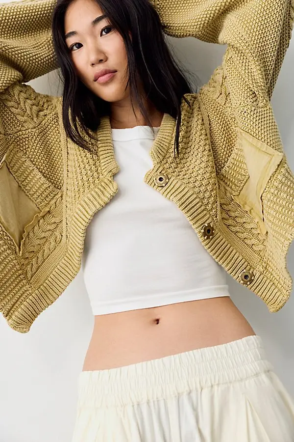 We The Free Sasha Cotton Cardigan - Hemp