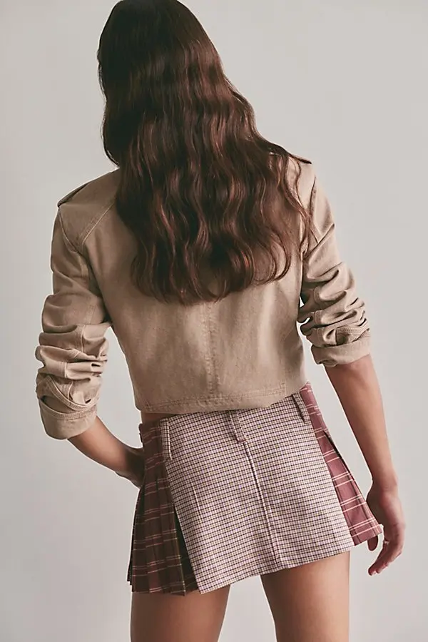 Free People Sherry Pleated Mini Skirt - Rose Combo