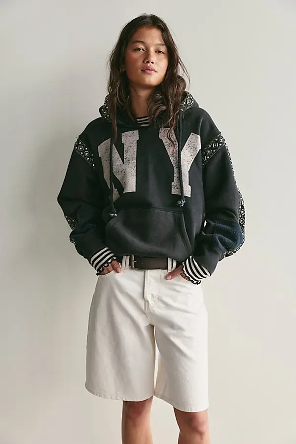 We The Free Embellished Graphic Hoodie - Black Combo