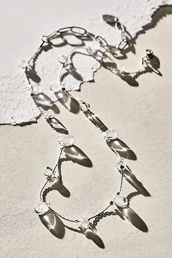 Free People Dewdrop Glass Bead Necklace - Clear