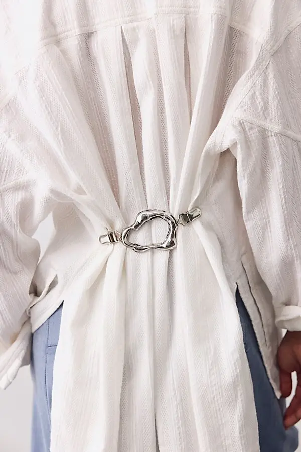Free People Organic Shape Cinch Pin - Silver