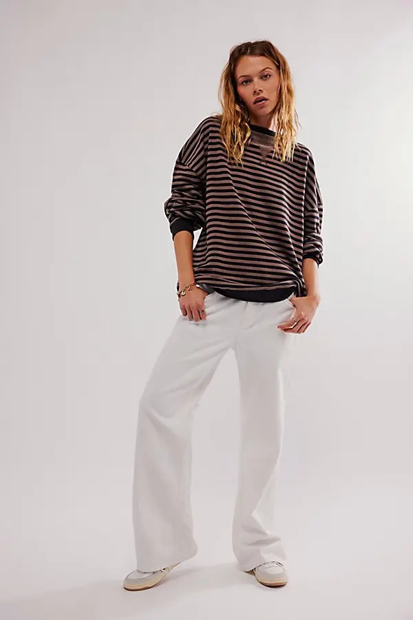 We The Free Classic Striped Oversized Crewneck - Dusk Combo