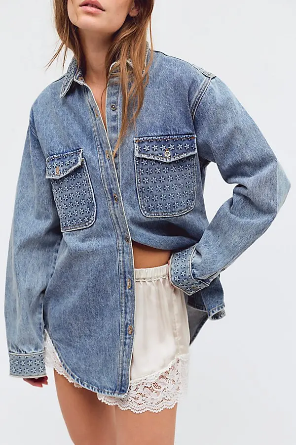 ONETEASPOON Starlight Denim Button-down Shirt - Salty Dog