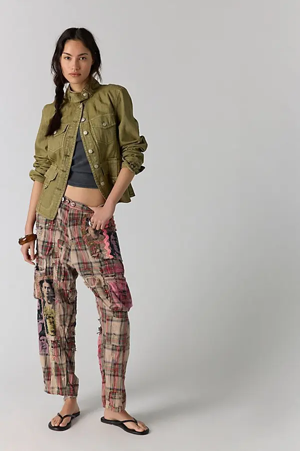Free People Magnolia Pearl Frida Patchwork Pants - Plaid