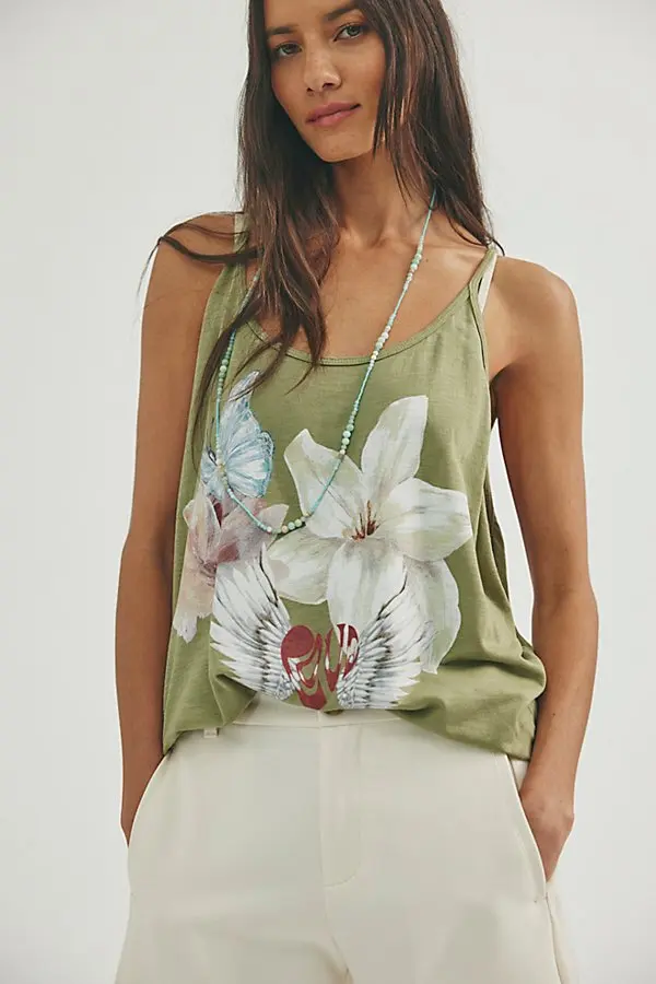 Free People Juliet Johnstone X Shoreside Graphic Tank Top