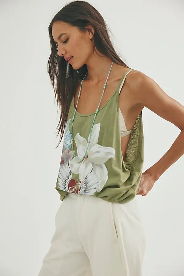 Free People Juliet Johnstone X Shoreside Graphic Tank Top