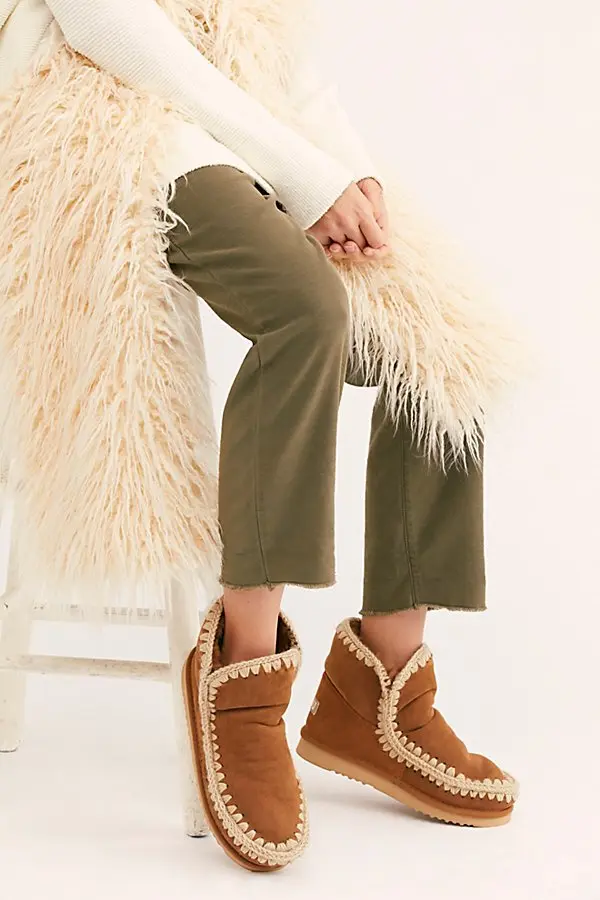Mou Glacier Sheepskin Ankle Boots