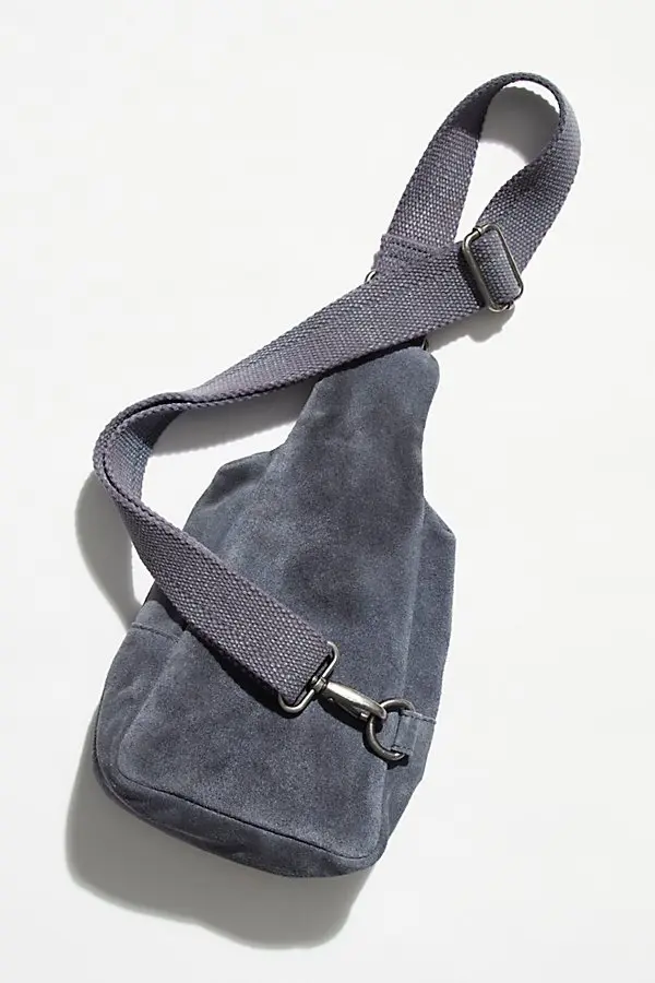 FP COLLECTION Hudson Suede Sling Bag - Slate