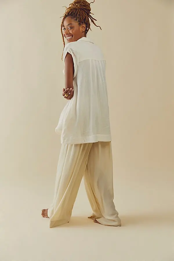 Free People Not So Basic Shirtdress Tunic - Powder Sand