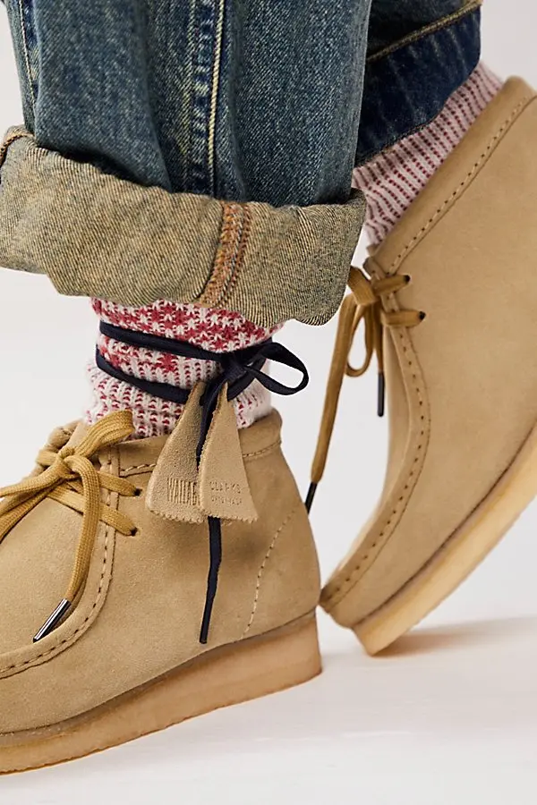 Clarks Wallabee Ankle Boots - Maple Suede