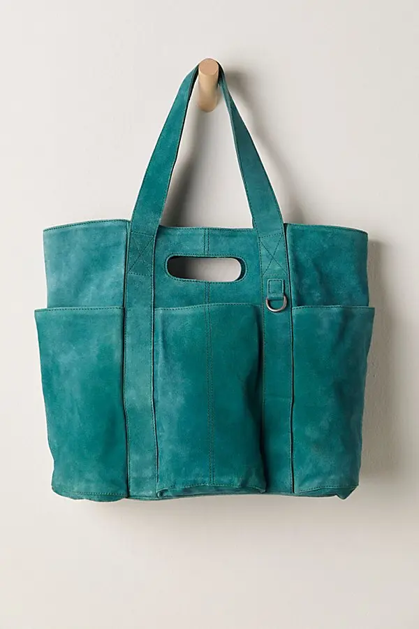 Free People Suede Caravan Tote - Pine