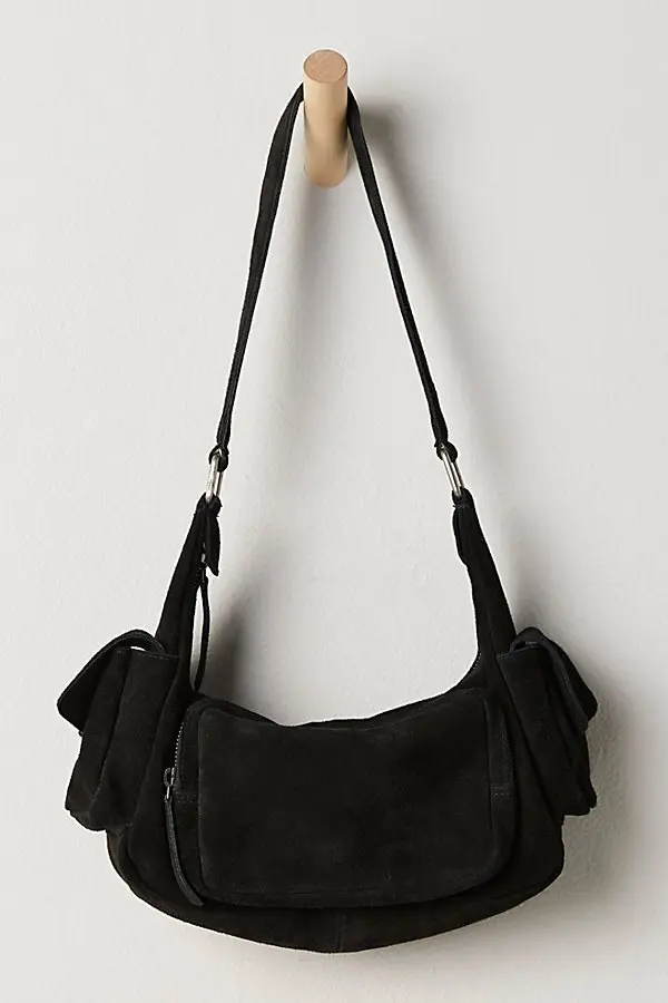 FP COLLECTION Siren Suede Shoulder Bag