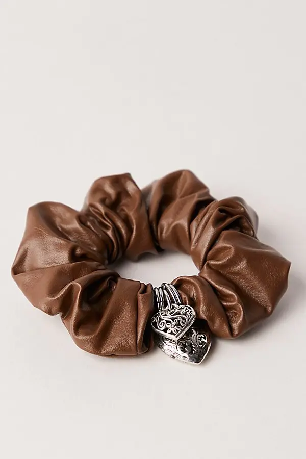 Free People Midnight Ride Pony Locket Scrunchie - Silver Charm
