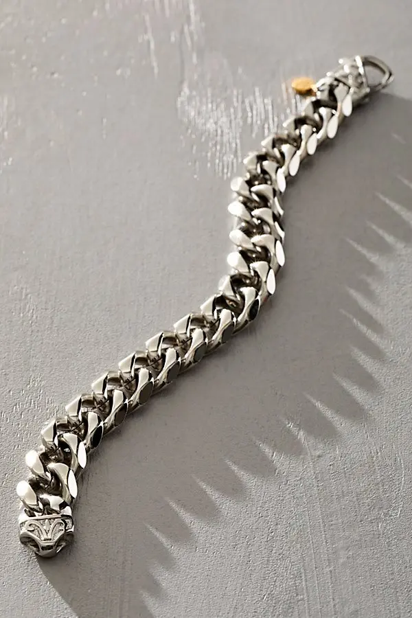 ATELIER CG Handmade Chunky Curb Chain Bracelet With Design