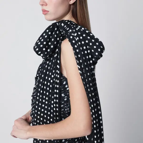 PATOU Polka Dot One-shoulder Mini Dress - Blue