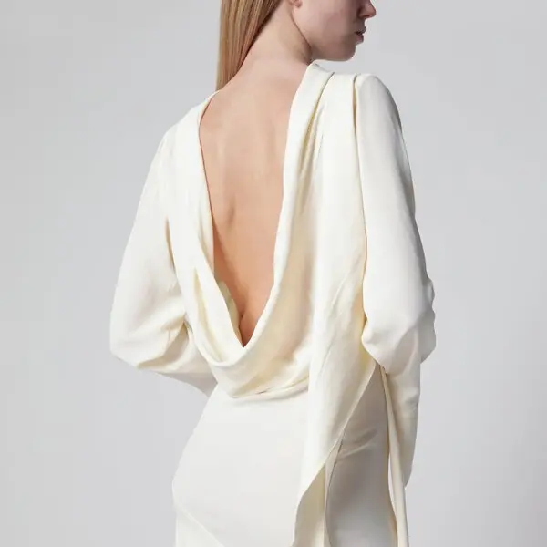 FRANCESCO MURANO Asymmetrical Silk-blend Dress - White