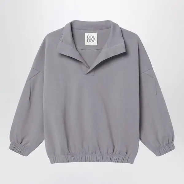 DOUUOD V-neck Sweatshirt - Grey