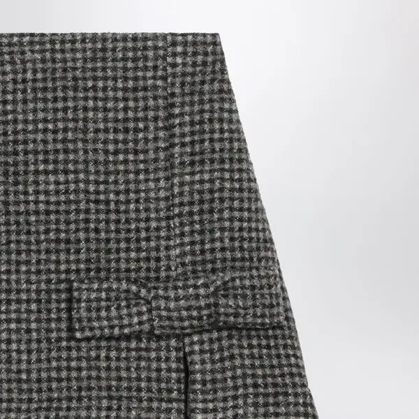 DOUUOD Checked Virgin Wool Skirt