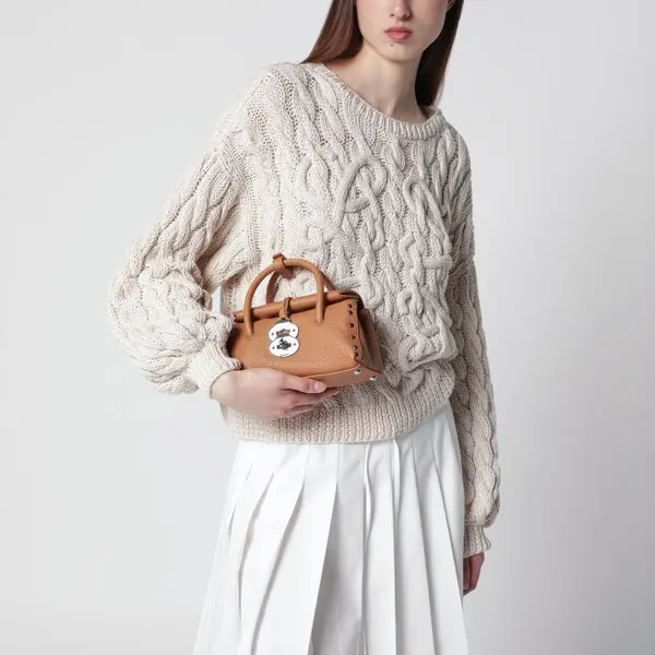 ZANELLATO Grained Leather Bag With Twist-lock Buckle - Brown