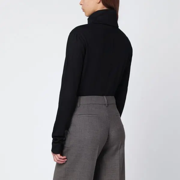 ENTIRE STUDIOS Wool Zip-collar Top - Black