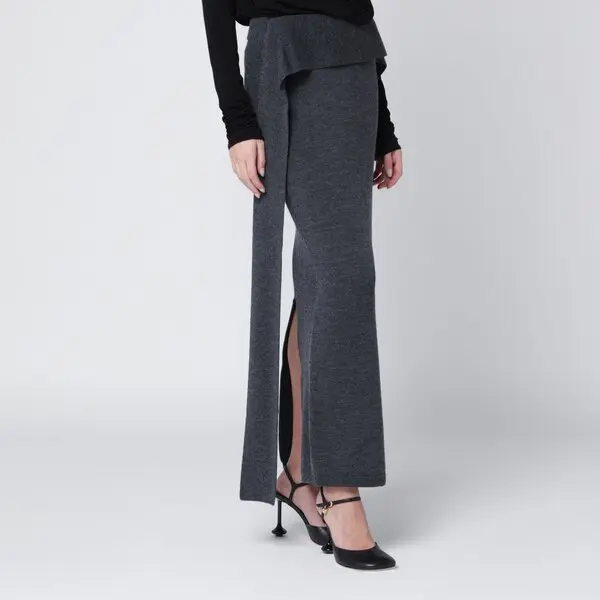 ENTIRE STUDIOS Long Wool Skirt - Grey