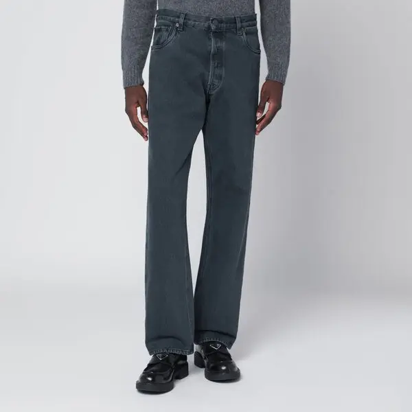 Prada Regular Fit Cotton Denim Jeans - Blue