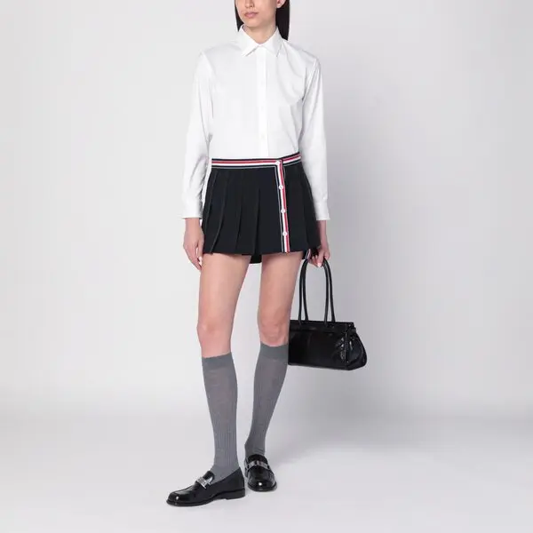 Thom Browne Ruffled Mini Skirt In Wool Blend