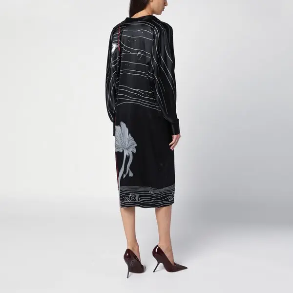 FERRAGAMO Silk Satin Midi Dress