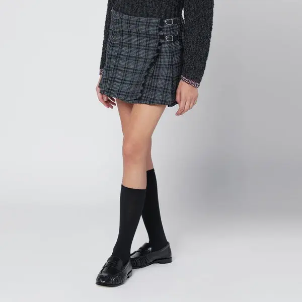 DURAZZI MILANO Checked Kilt Mini Skirt