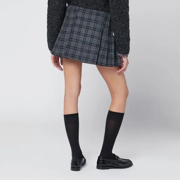 DURAZZI MILANO Checked Kilt Mini Skirt