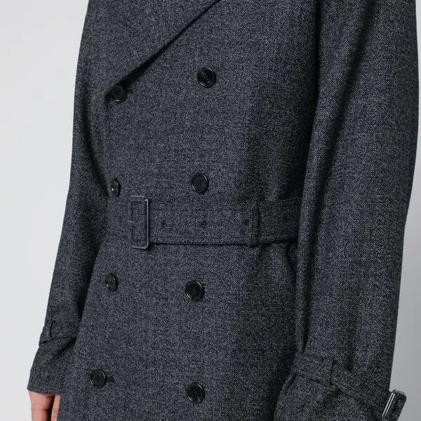 Dolce & Gabbana Grey Wool Double-breasted Coat
