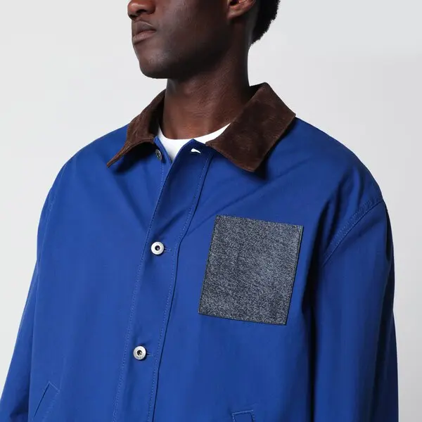 Loewe Long-sleeve Cotton And Leather Jacket