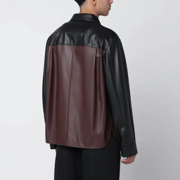 Loewe Burgundy Leather Overshirt - Black