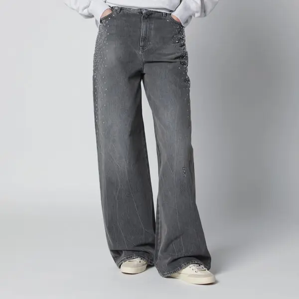 GOLDEN GOOSE Melody Vintage Cotton Jeans - Grey