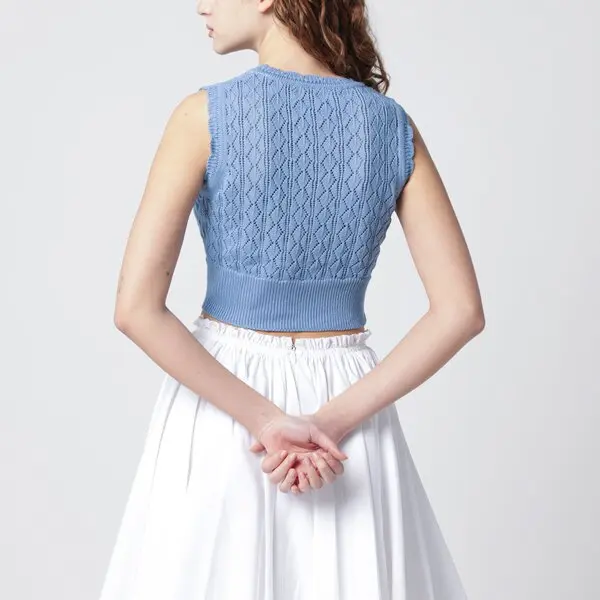 VIVIENNE WESTWOOD Crocheted Orb Logo Top - Blue