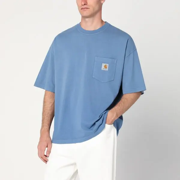 Carhartt Work In Progress S/s Hudson Pocket T-shirt In Sorrent Color - Blue