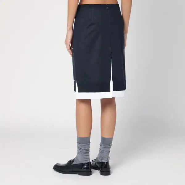 Miu Miu Layered Skirt With Contrasting Logo - Blue
