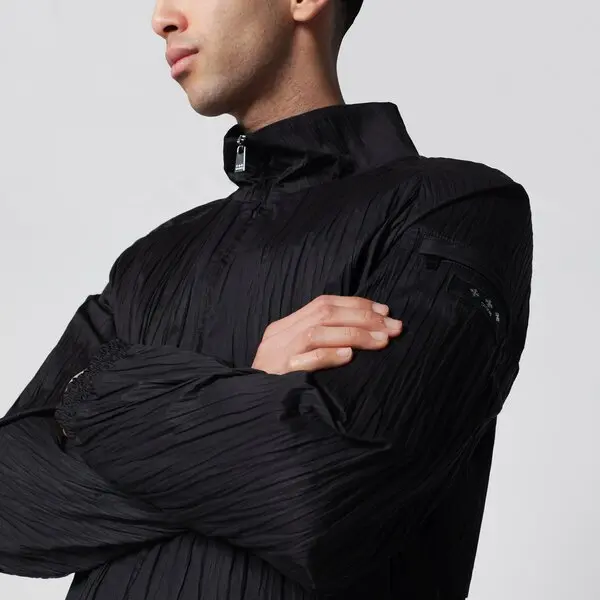 TATRAS Leros Jacket In Crinkled Cotton Twill - Black