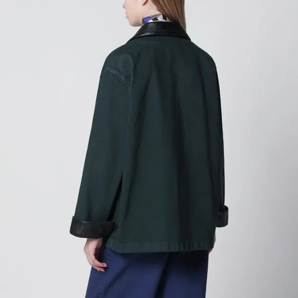 Miu Miu Bottle Gabardine And Leather Jacket