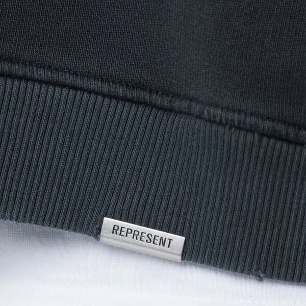 REPRESENT Washed-effect Cotton Crewneck Sweatshirt