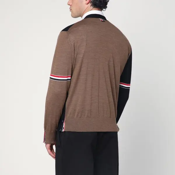 Thom Browne Wool Cardigan With Tricolour Detail