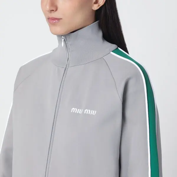 Miu Miu Technical Knit Zip Sweatshirt