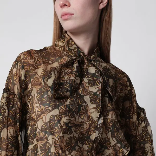 Max Mara Printed Silk Chiffon Blouse - Multicolor