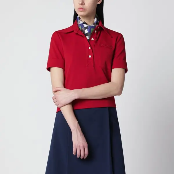 Miu Miu Technical Jersey Polo Shirt - Red