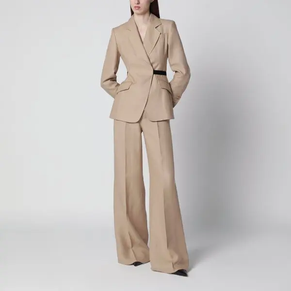 Max Mara Regular-fit Linen Trousers - Beige