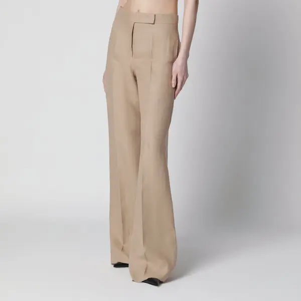 Max Mara Regular-fit Linen Trousers - Beige